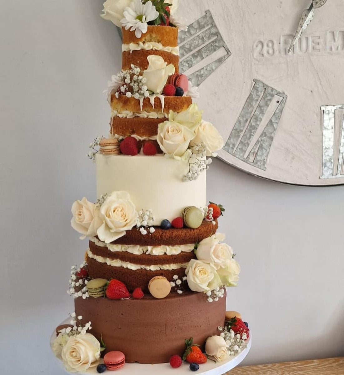 4 or 5 tier Natural Wedding Cake – Zara Cakes