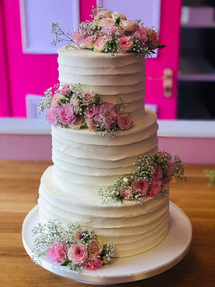 3 Tier Gypsy Rose Wedding Cake – Zara Cakes