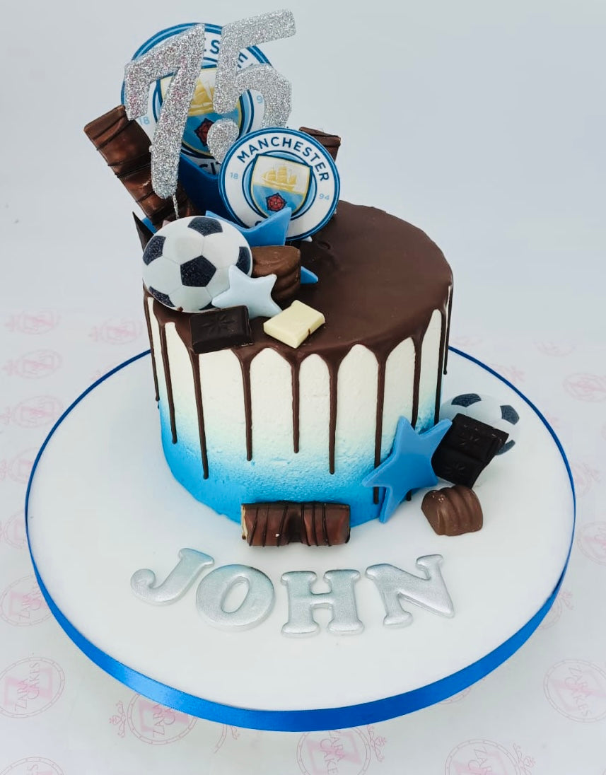 Manchester City Drip Birthday Cake – Zara Cakes